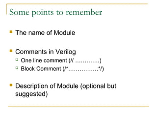 Verilog Tutorial for learning verilog a | PPT