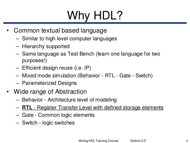 Verilog Hdl Training Course