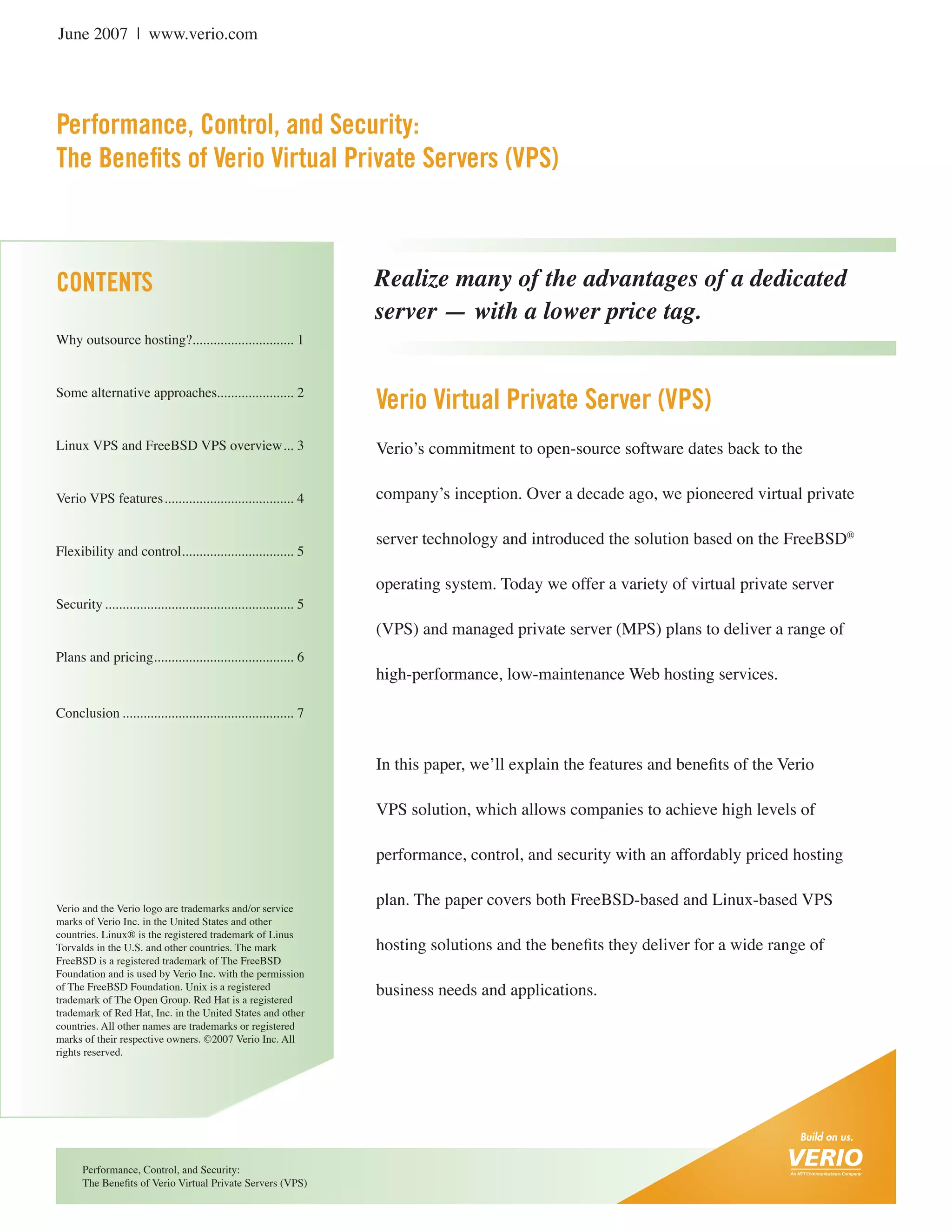 Verio Virtual Private Server (VPS) | PDF