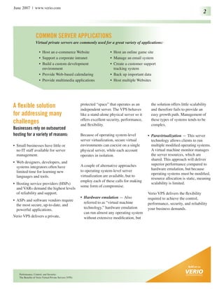 Verio Virtual Private Server (VPS) | PDF