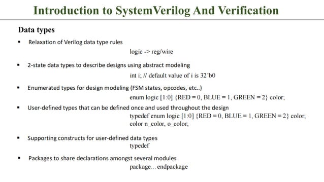 systemverilog and veriog presentation | PPTX