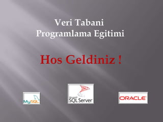 Veritabani Programlama MySQL III. Egitimi | PPTX