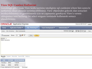 Veritabani Programlama - Oracle IV.Egitim - View Kullanimi | PPT