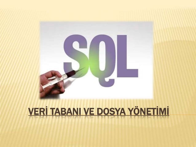Veri̇ tabani ve dosya yöneti̇mi̇ | PPT