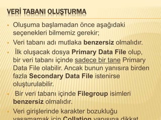 Veri̇ tabani ve dosya yöneti̇mi̇ | PPT