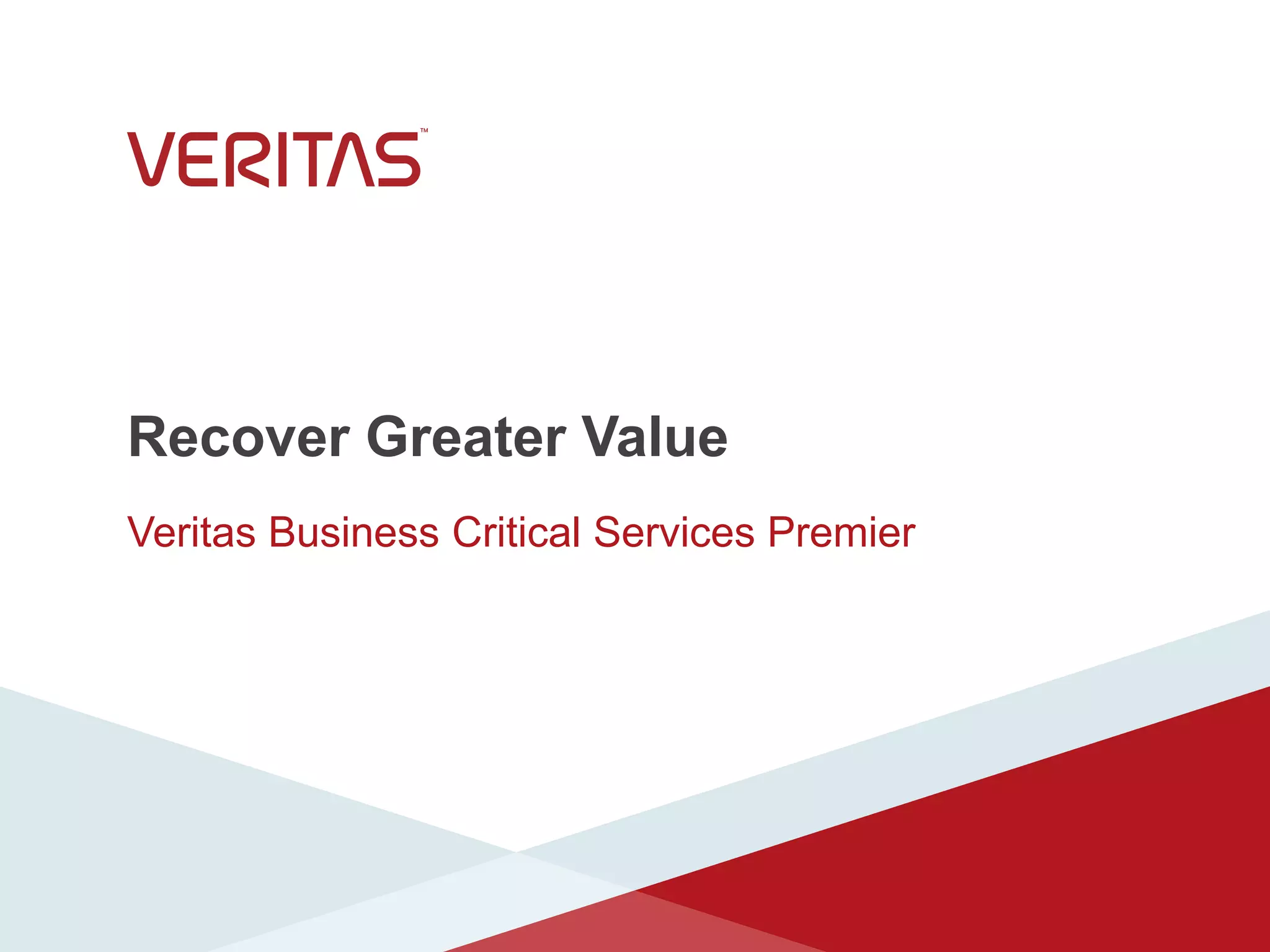 Veritas BCS Presentation | PPT
