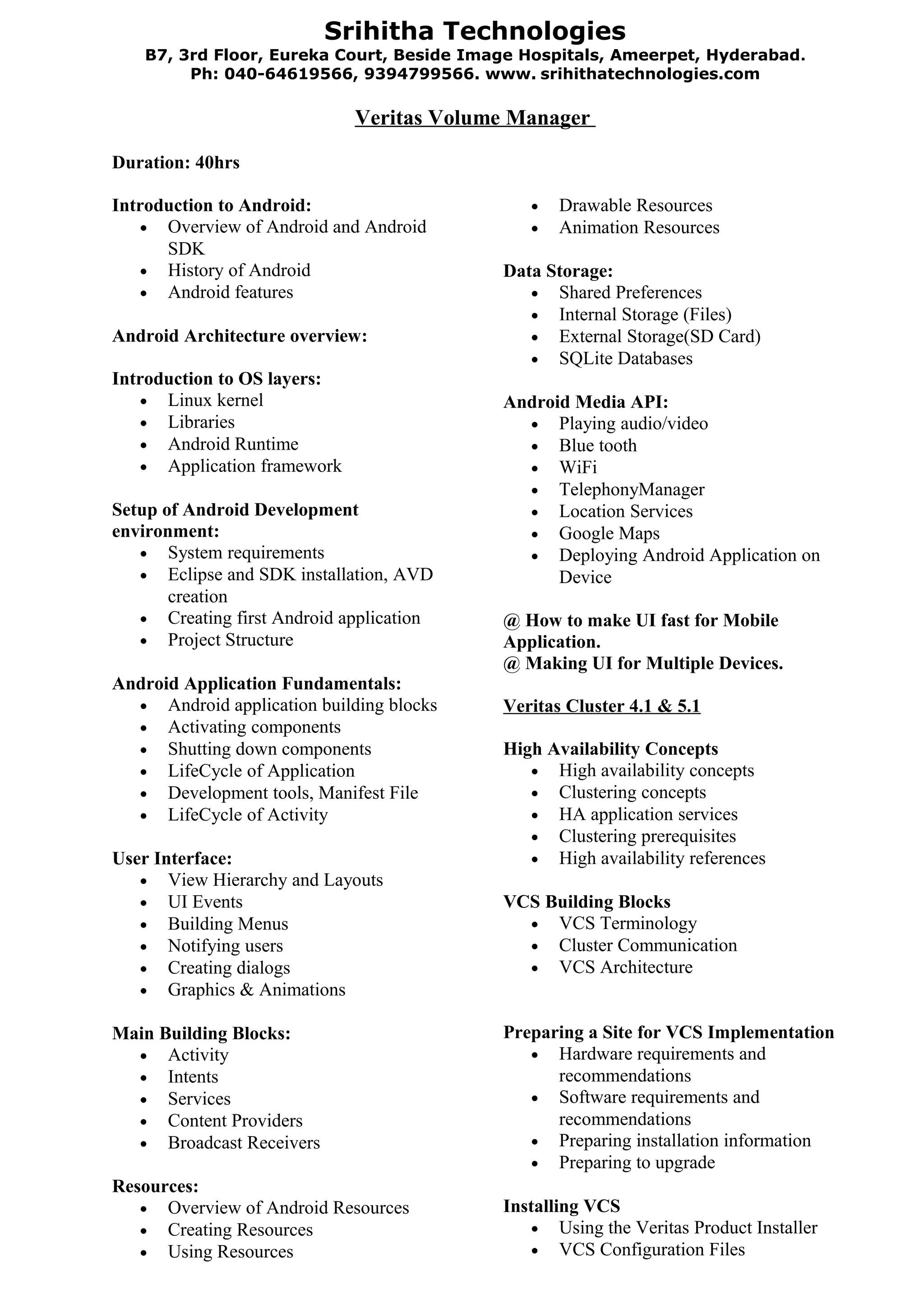 Veritas Volume Manager Classroom Training | DOC