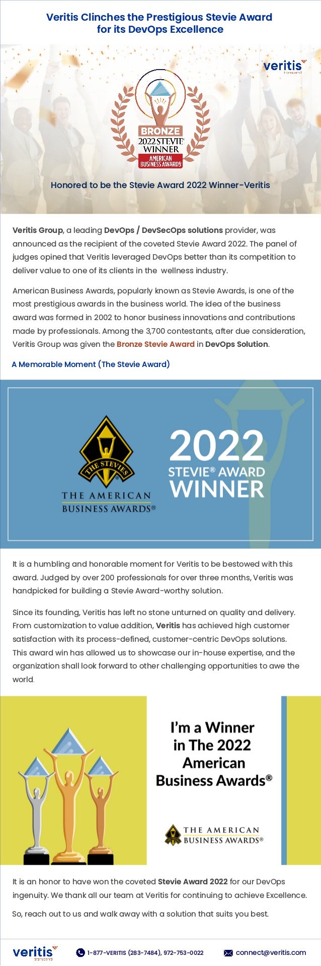 Veritis Clinches the Prestigious Stevie Award for its DevOps Excellence ...