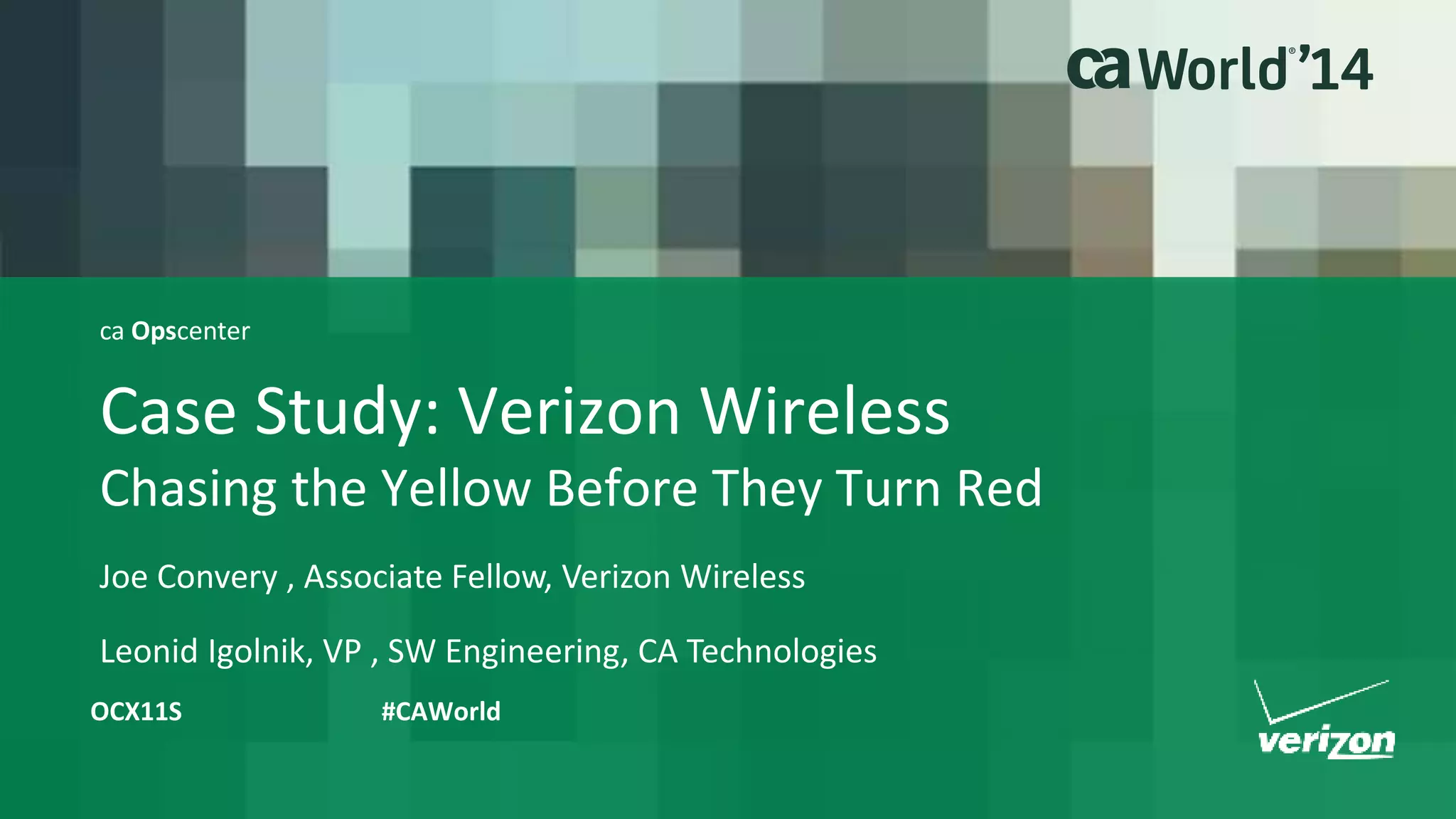 Case Study: Verizon Wireless: Chasing the Yellow Before They Turn Red | PPT