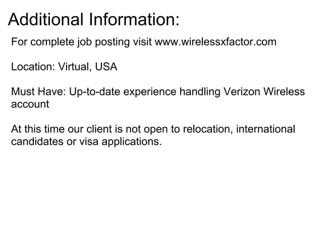 Verizon Account Manager | PPT