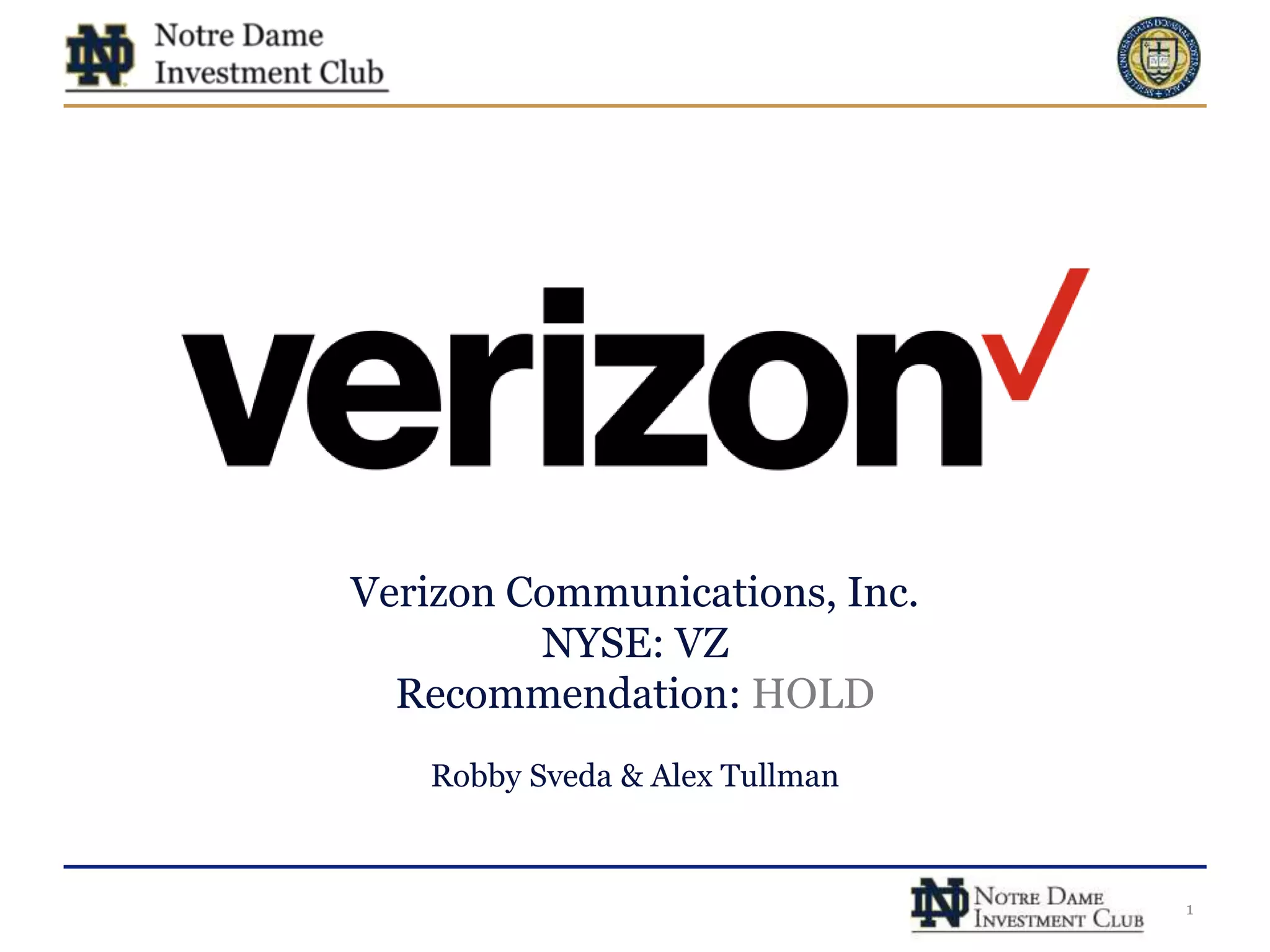 Verizon Investment Pitch Deck | PPTX