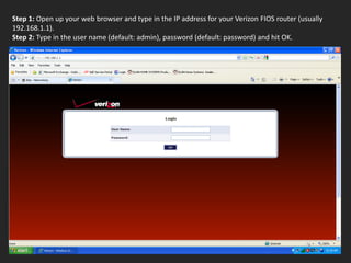 Verizon fios actiontec router setup | PPTX