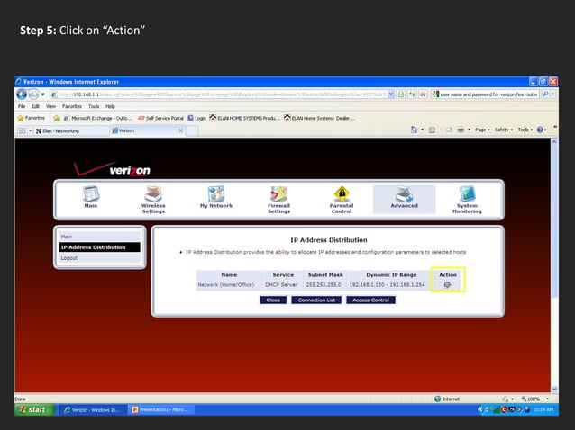 Verizon fios actiontec router setup | PPT