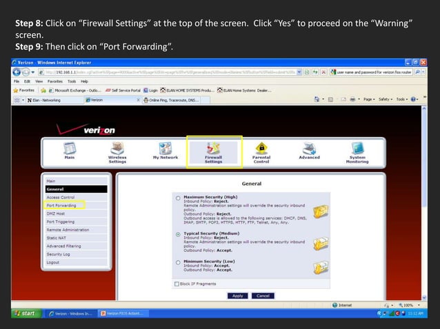 Verizon fios actiontec router setup | PPT