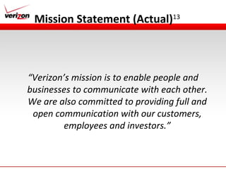 Verizon Strategic Managment Presentation | PPT
