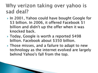 Verizon taking over yahoo | PPT