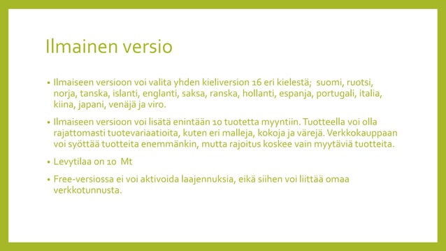 Verkkokaupan perustaminen | PPT