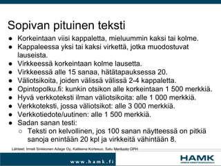 Verkkotekstin kirjoittaminen | PDF