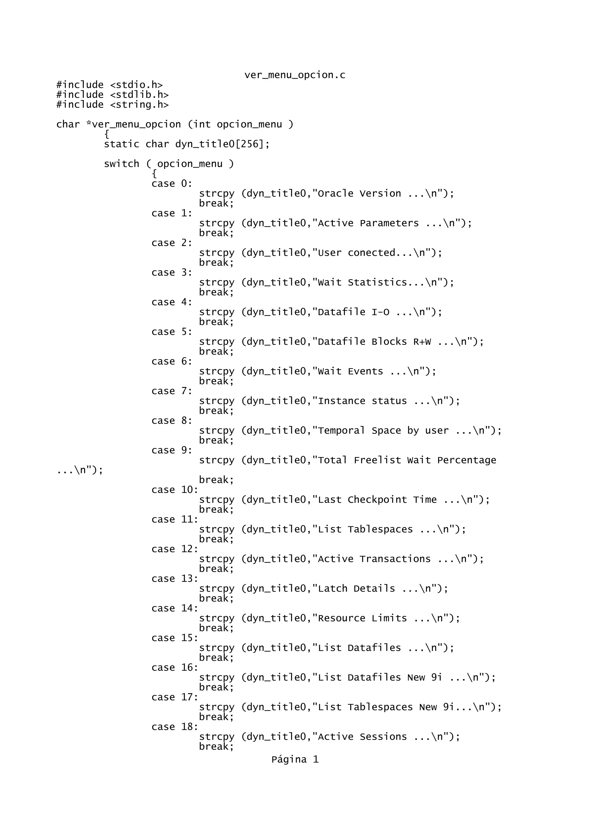 Ver menu opcion.c | PDF