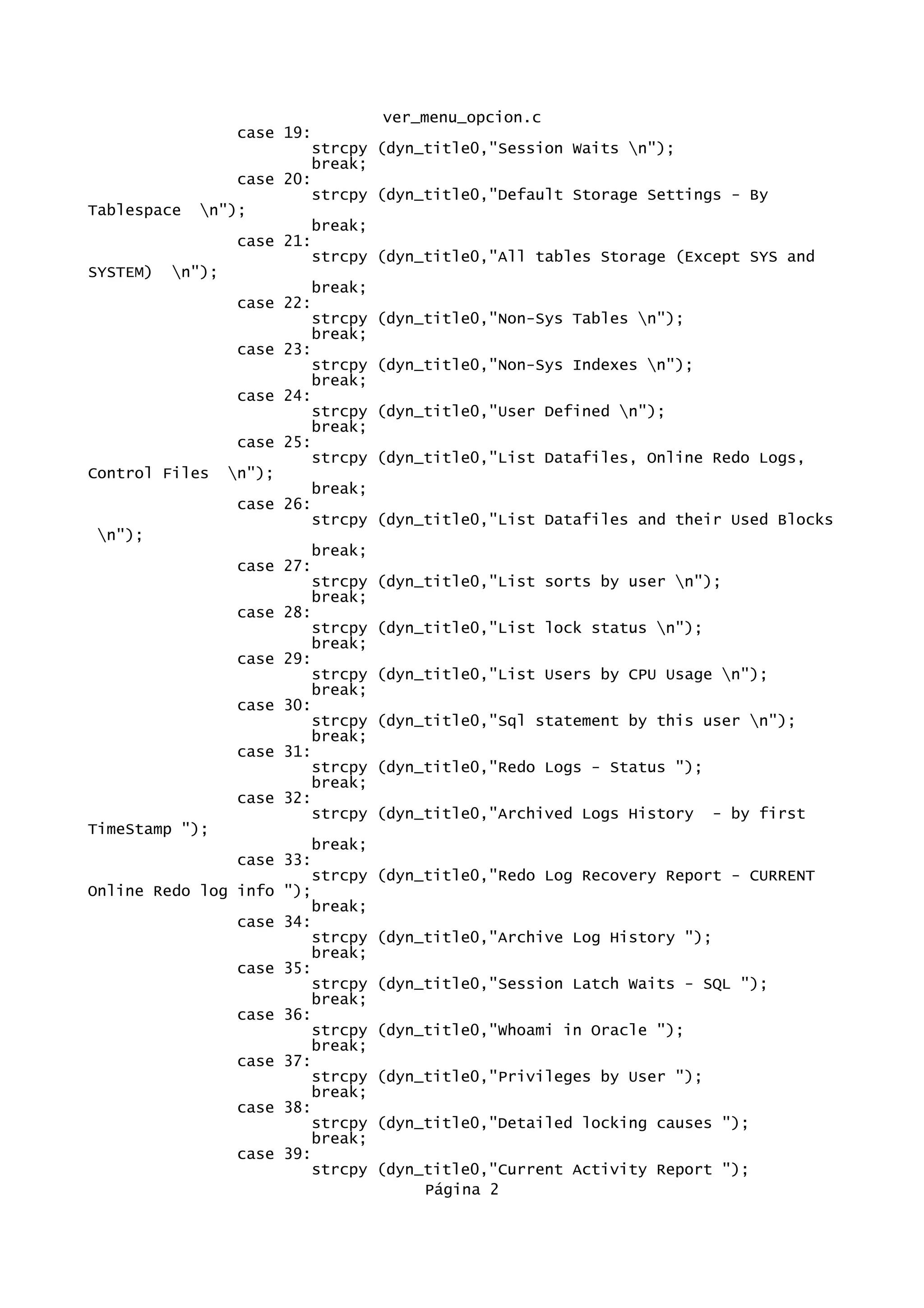Ver menu opcion.c | PDF