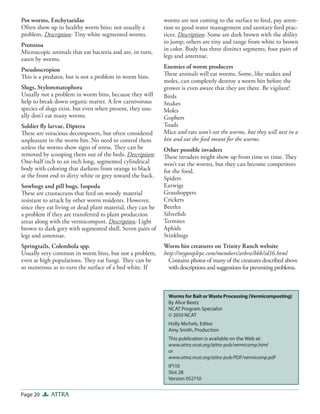 Worms for Bait or Waste Processing (Vermicomposting) | PDF