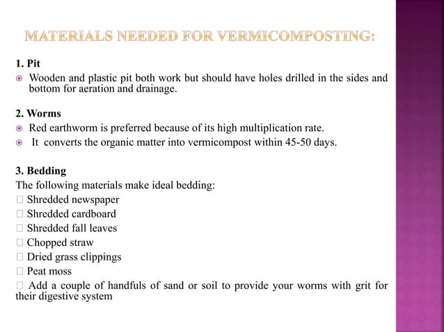Vermicompost and vermicomposting | PPTX