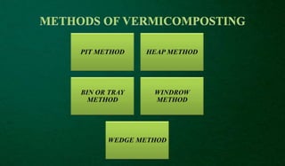 VERMICOMPOSTING - TYPES, METHODS, ADVANTAGES AND DISADVANTAGES | PDF