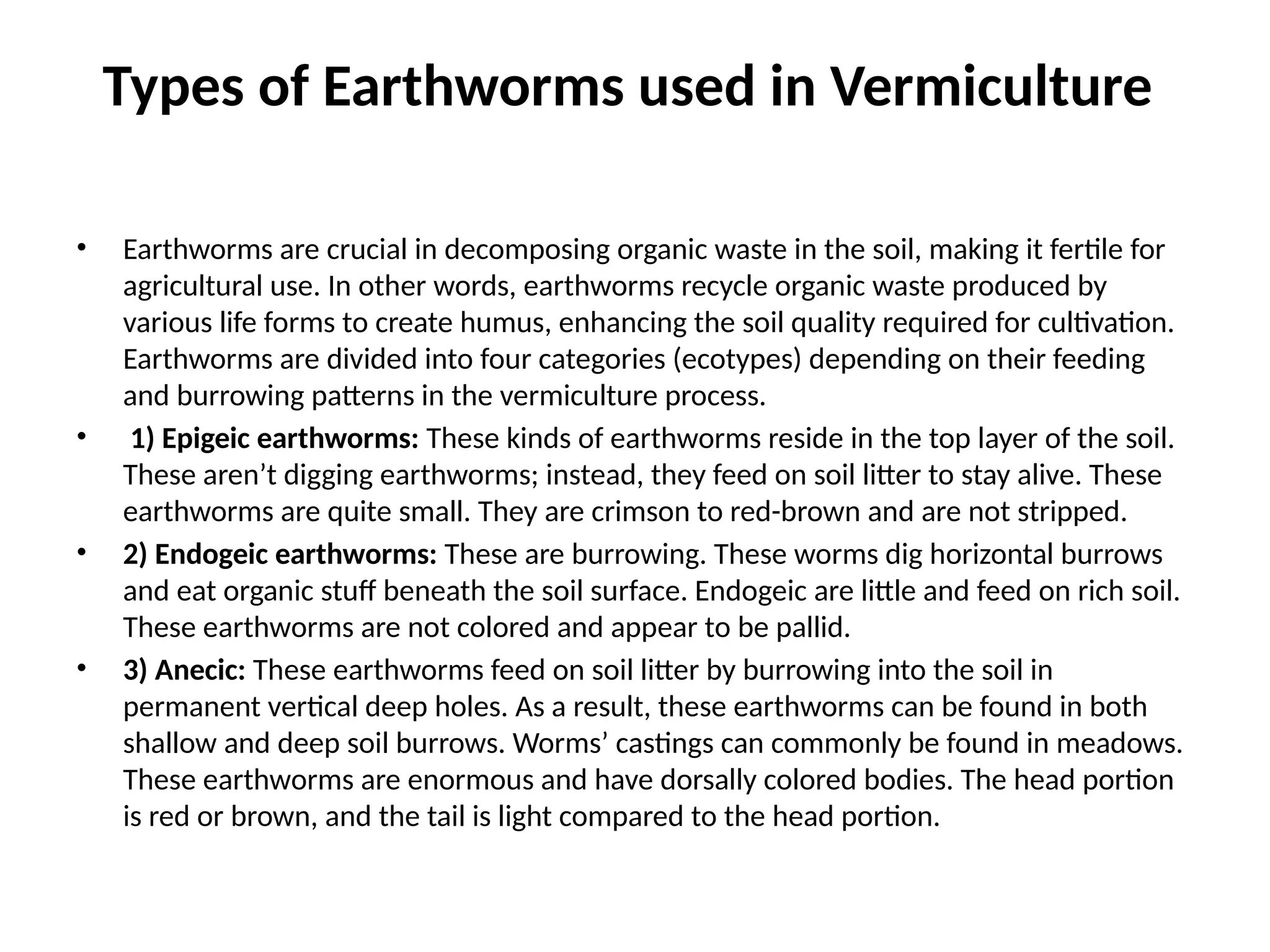 Species of earthworms inVermiculture.pptx