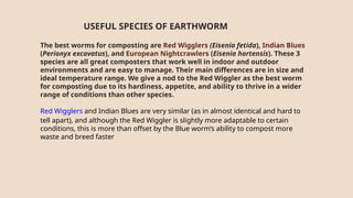 Vermitechnology _ Earthworm- Classification, Choosing the right ...