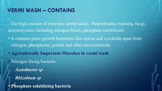 VERMI WASH - Composition, Micro Nutrients, Microbial composition ...