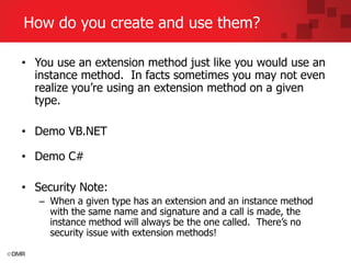 Lambdas and Extension using VS2010 | PPTX | Programming Languages | Computing