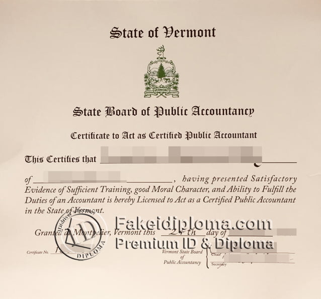 Vermont CPA certificate | PDF