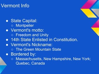 Vermont presentation | PDF | Geography | Science