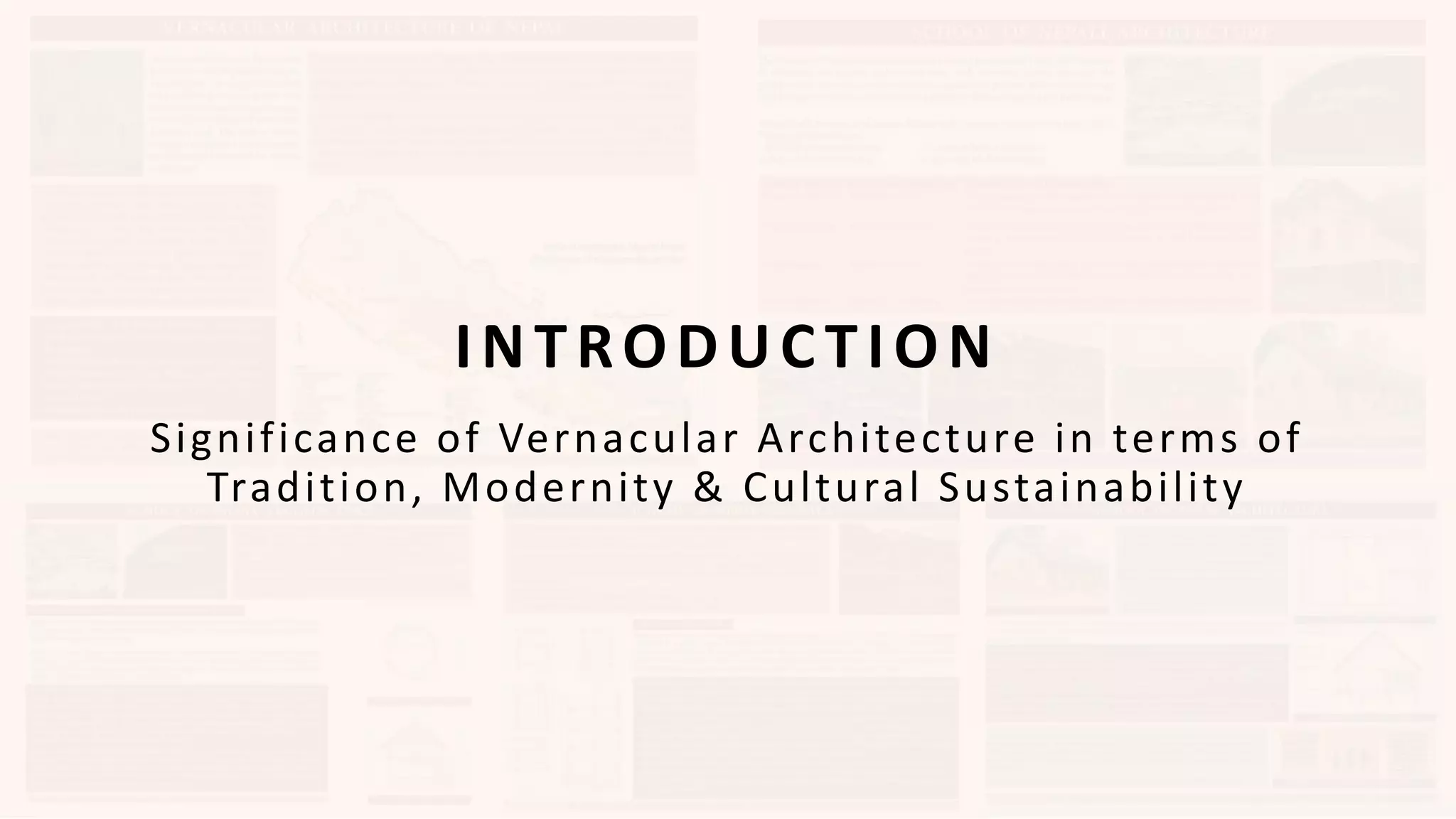 Significance of Vernacular Architecture in terms of Tradition ...