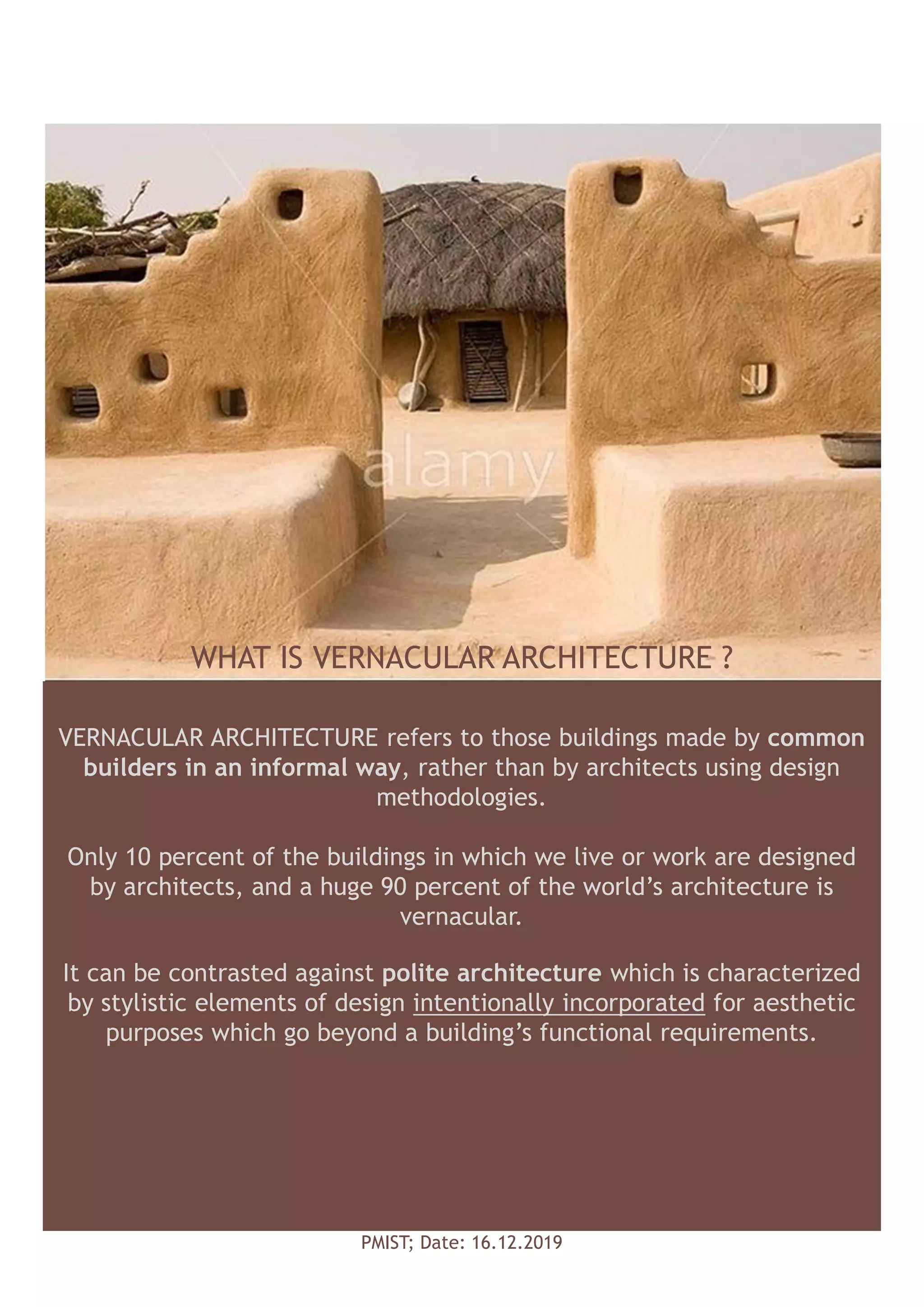 Vernacular architecture introduction | PDF