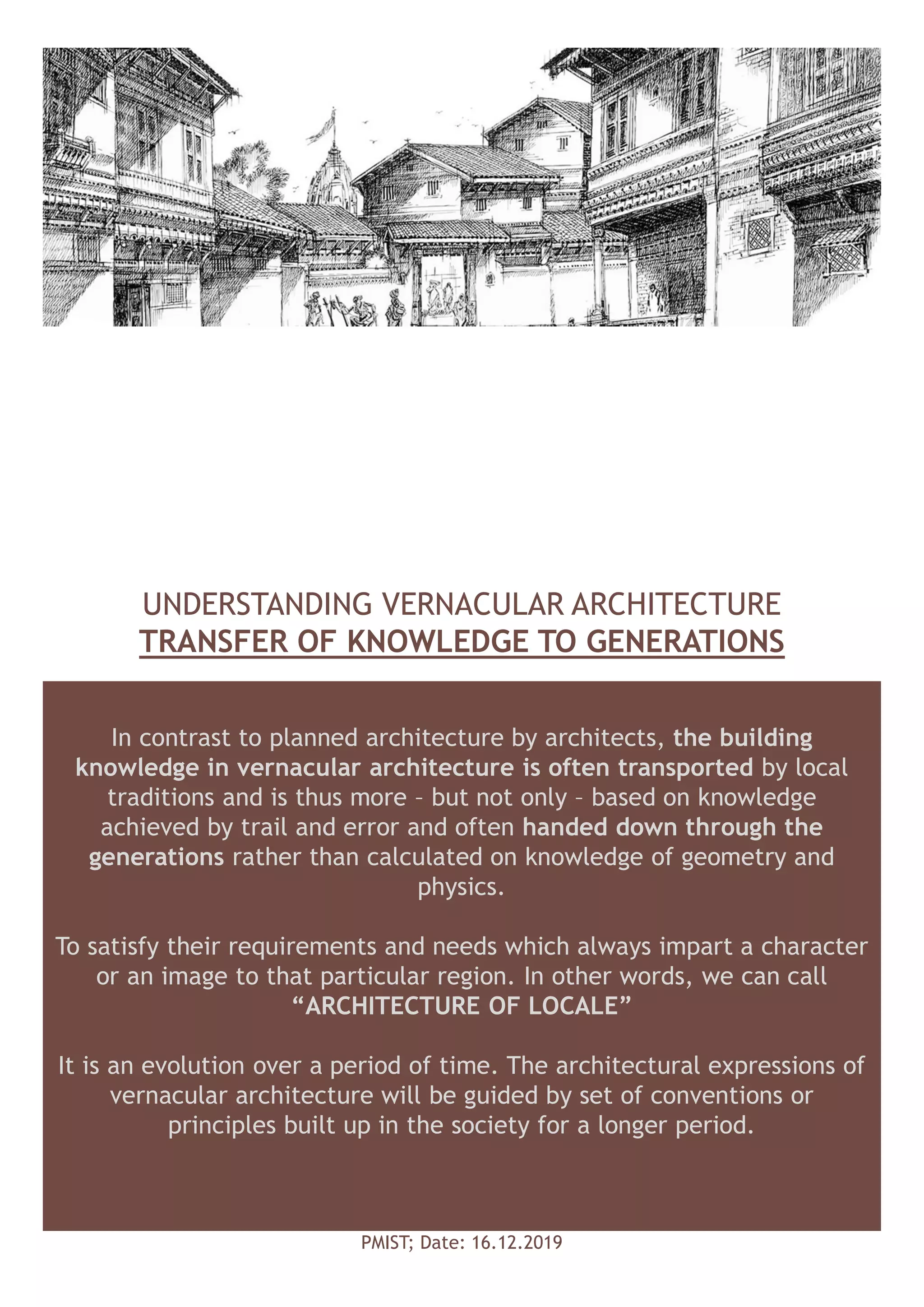 Vernacular architecture introduction | PDF