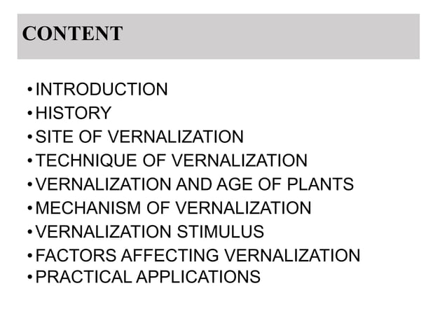 Vernalization | PPTX