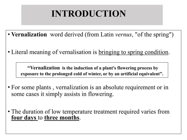 Vernalization | PPTX