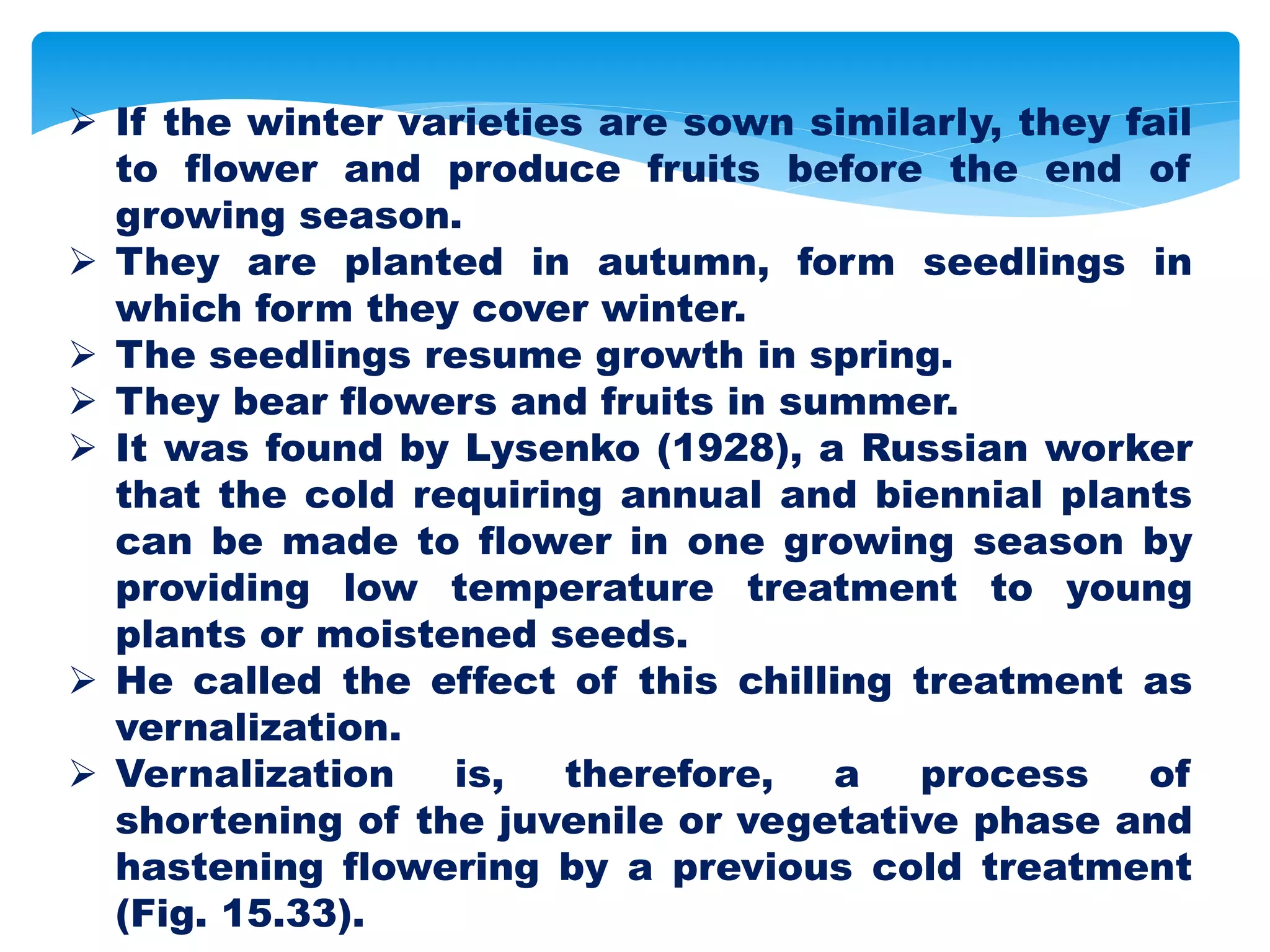 Vernalization - concept and significance | PPTX