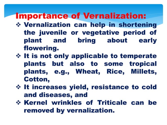 Vernalization - concept and significance | PPTX