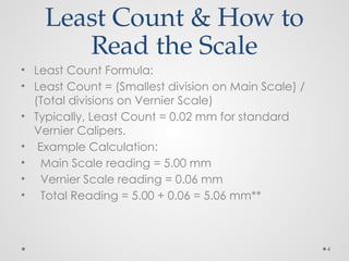 Vernier Calipers an details discussion to measure the | PPT