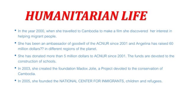 Angelina Jolie - Veronica e Andrea Teiga, 4º A | PPT | Free Download