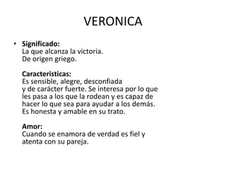 significado del nombre veronica lopez | PPTX