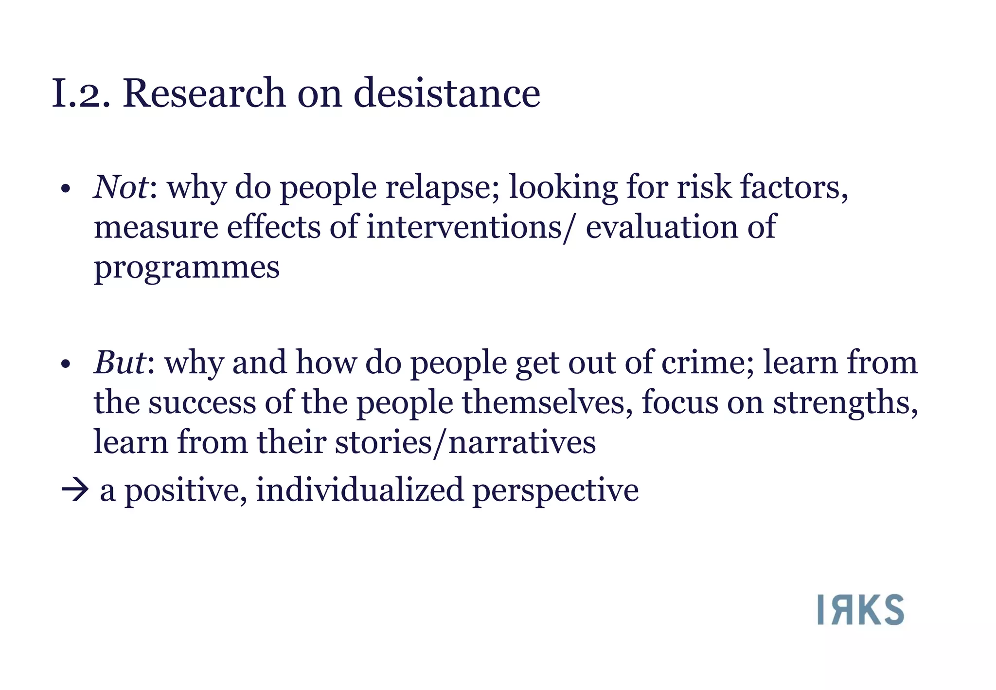Veronika Hofinger: Desistance and restorative justice, mechanisms for ...
