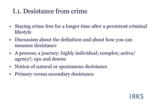 Veronika Hofinger: Desistance and restorative justice, mechanisms for ...