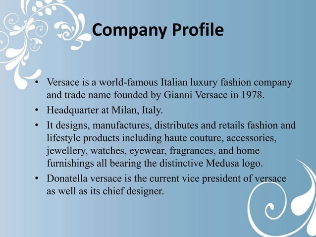 Versace | PPTX | Style & Fashion