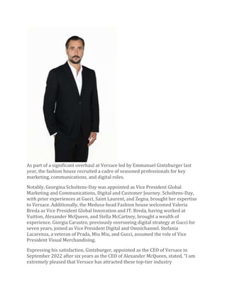 Versace appoints Caroline Deroche Pasquier as Vice President of Global ...