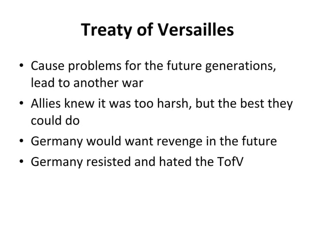 Treaty of Versailles Revision | PPT