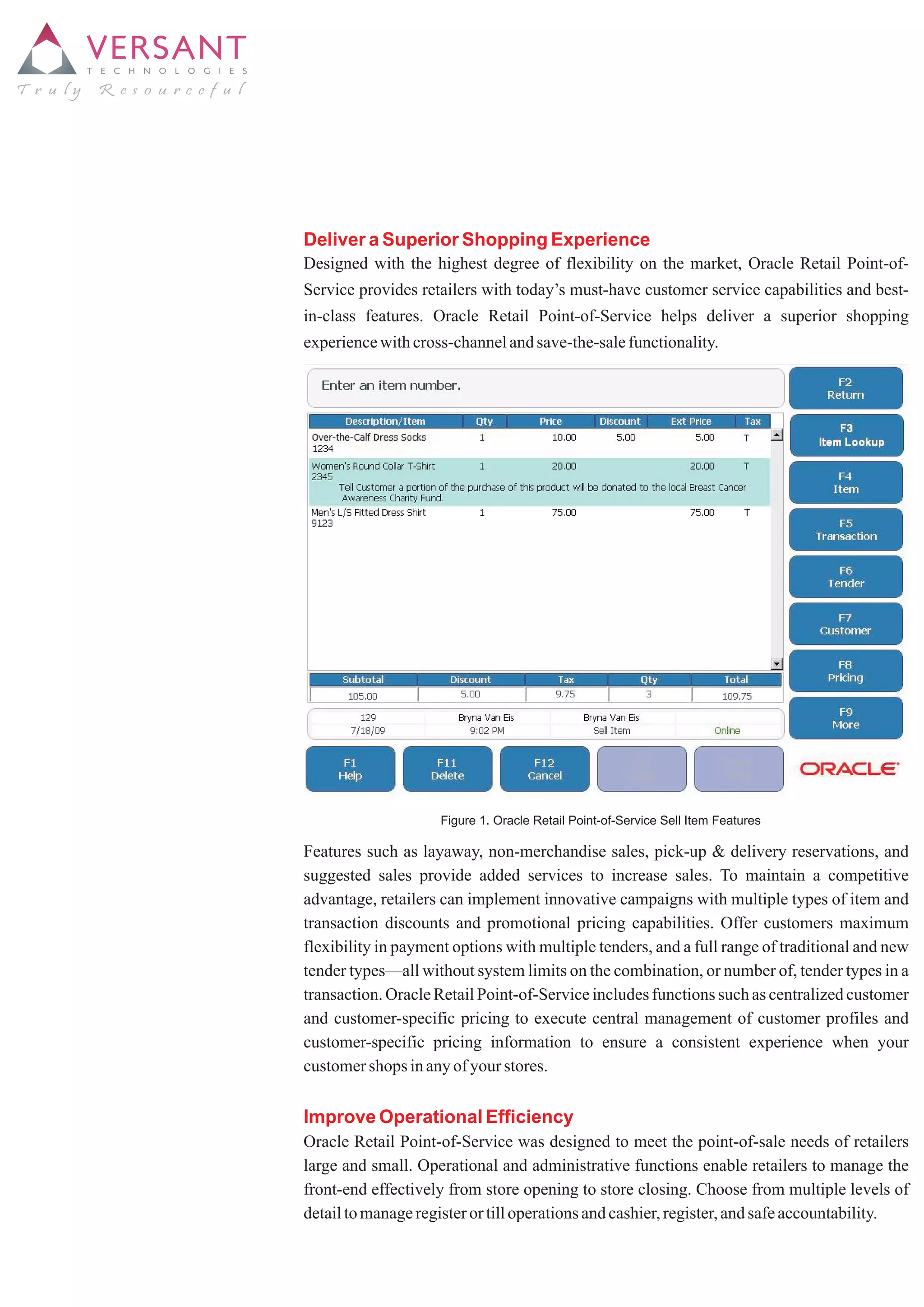 Versant oracle retail pos | PDF