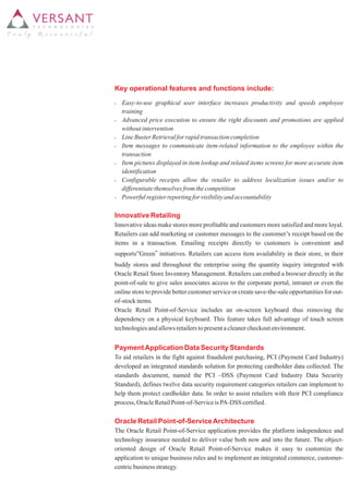 Versant oracle retail pos | PDF